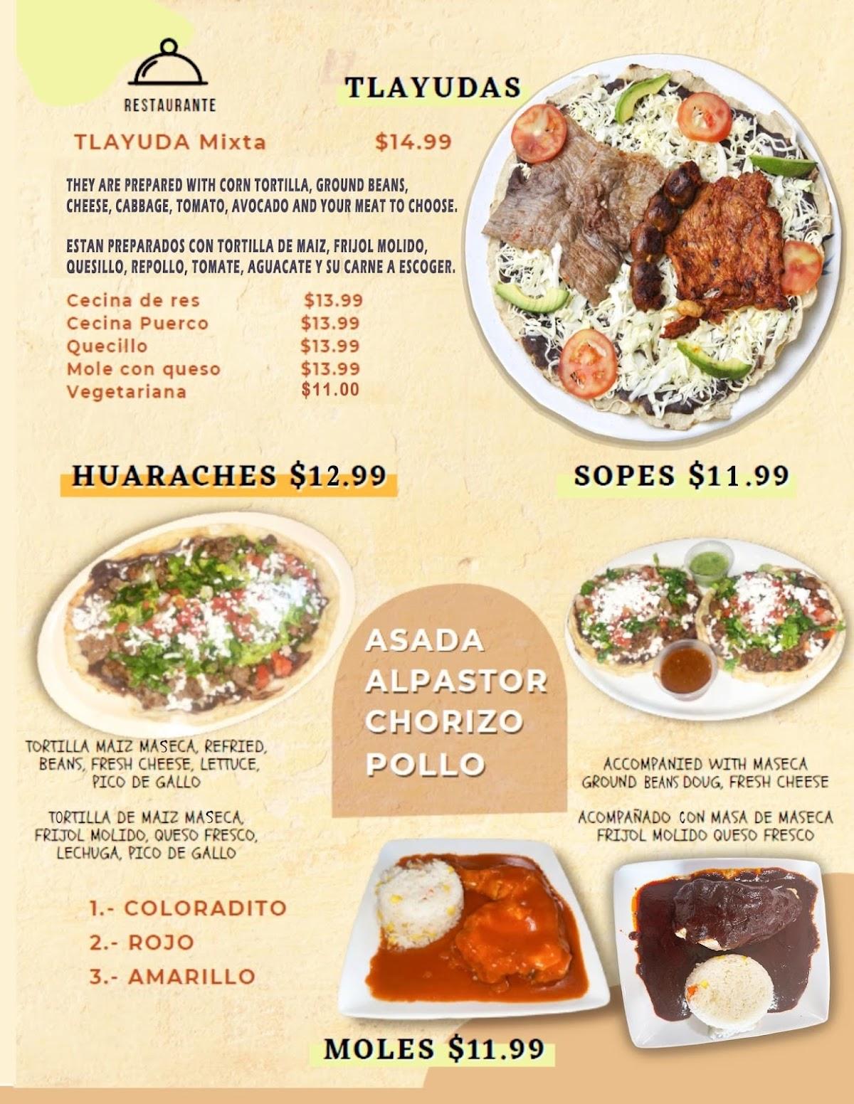 Menu at La Oaxaqueña Mexican Food llc restaurant, Phoenix