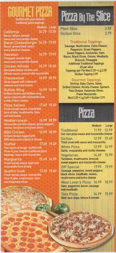 Menu at Original Italian Pizza and Restaurant, Elysburg, 114 ...