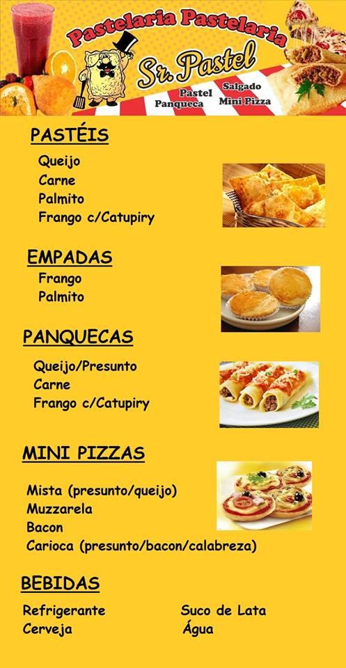 Menu at Pastelaria Pastelaria Sr. Pastel cafeteria, Cachoeira Paulista