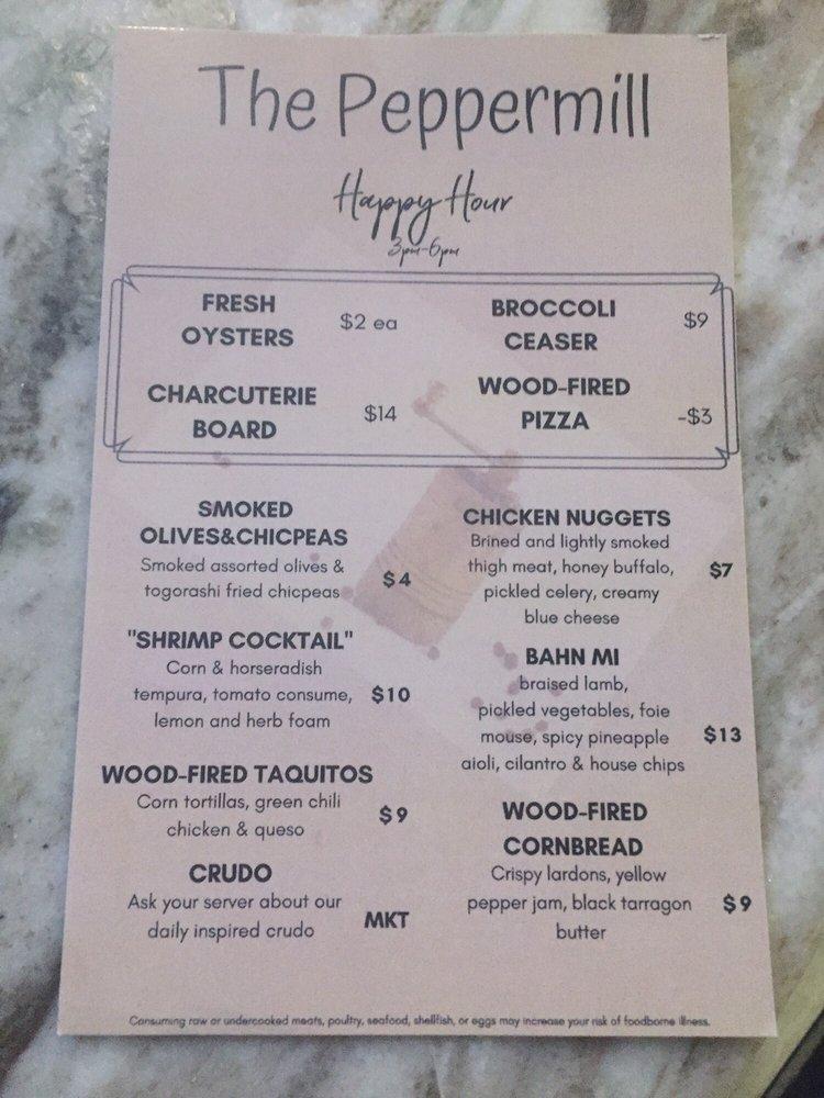 Menu at The Peppermill: Steakhouse and Cocktail, Tempe