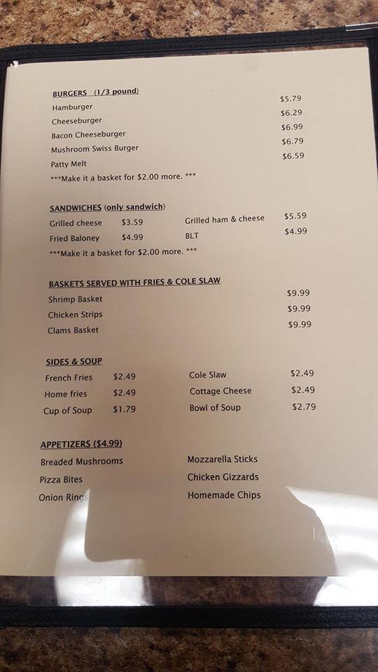 Menu at The Rumor Mill Cafe, Defiance