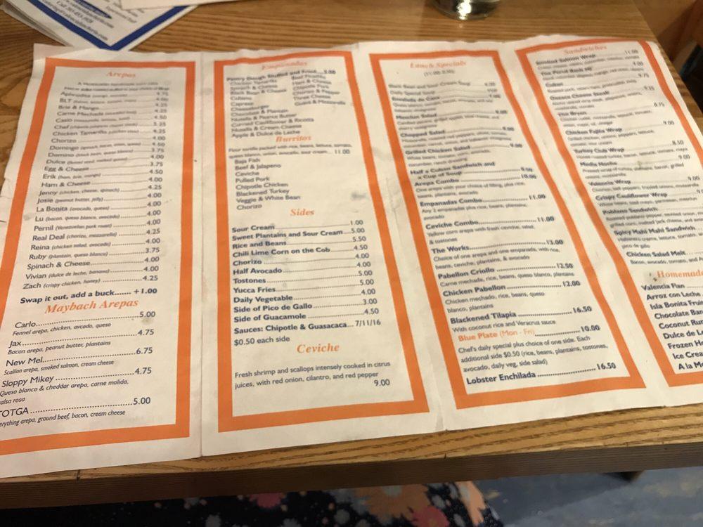 Menu at Valencia Luncheria restaurant, Norwalk