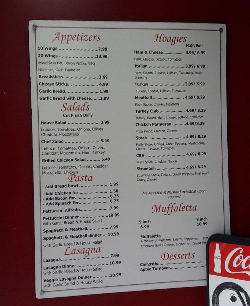 Menu at All Original Pizzeria, McCalla, Eastern Valley Rd Ste 122