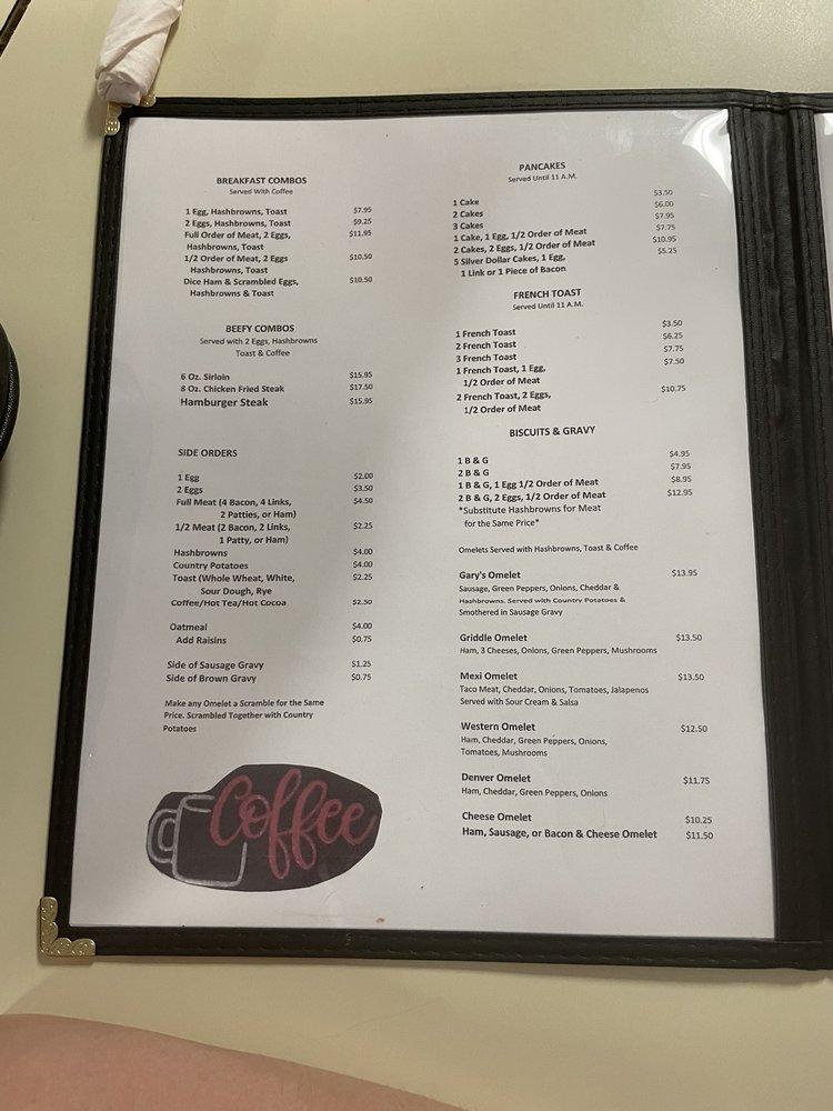 Menu at Griddle restaurant, Shelby