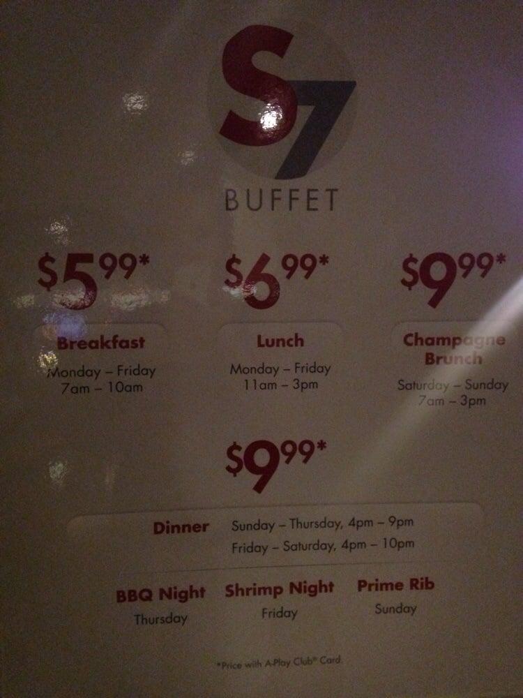Menu at Silver Sevens Hotel & Casino restaurant, Las Vegas