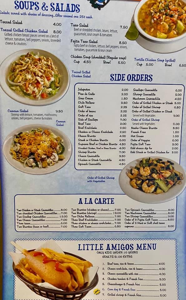 Menu at Tijuana's Grill Mexican Restaurant, Johnsonville