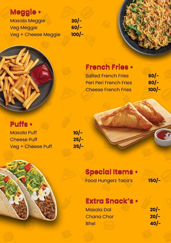 Menu at Food Hungerz, Chotila