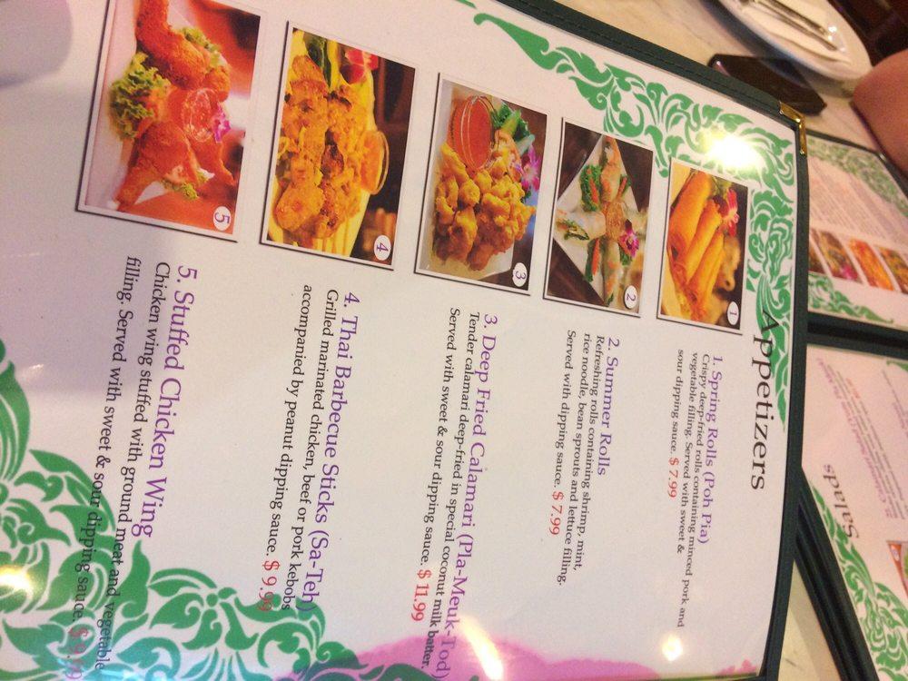 Menu at Siam Square restaurant, Honolulu
