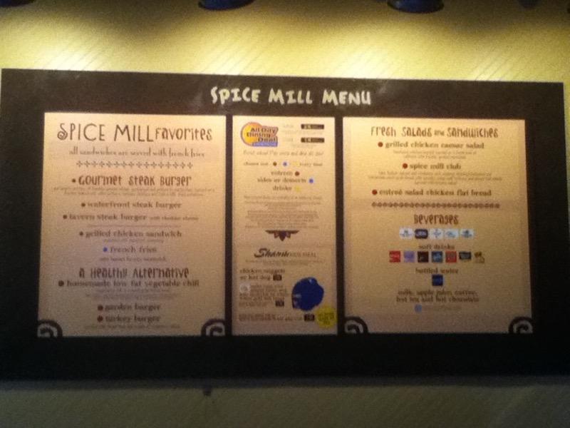 Menu at Spice Mill restaurant, Orlando, Sea Harbor Dr