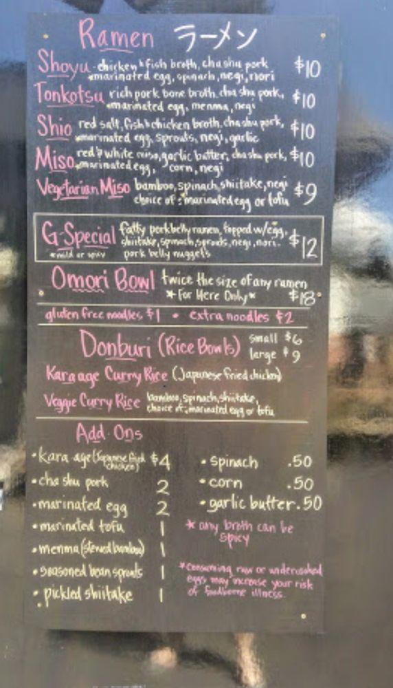 Menu at The Barley Pod Food Park, Portland