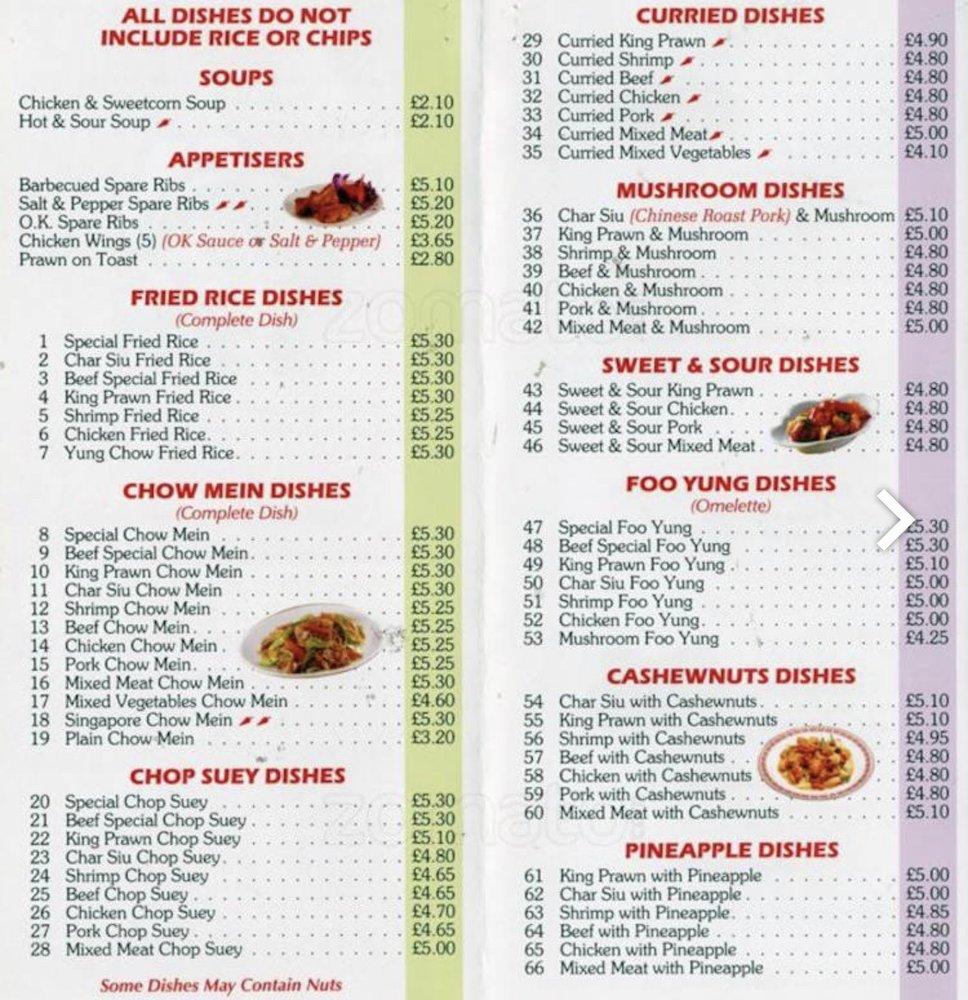 Menu at Golden Gate fast food, Stockport, 452 Didsbury Road