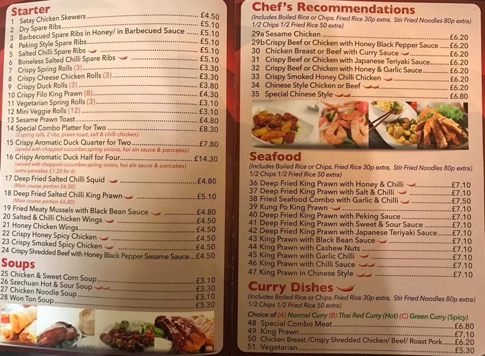 Menu at Master Chef fast food, Holywood, 45g Bangor Rd