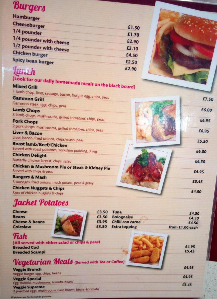 Menu at Rumbling Tum Cafe, Ruislip