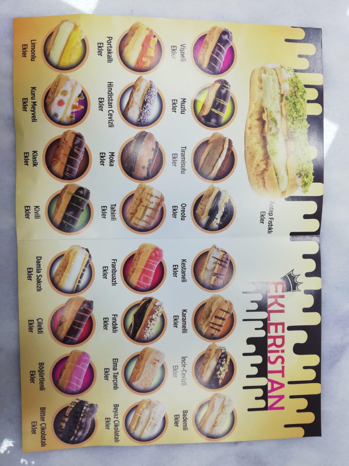 Menu at EKLERİSTAN DUDULLU, Turkey