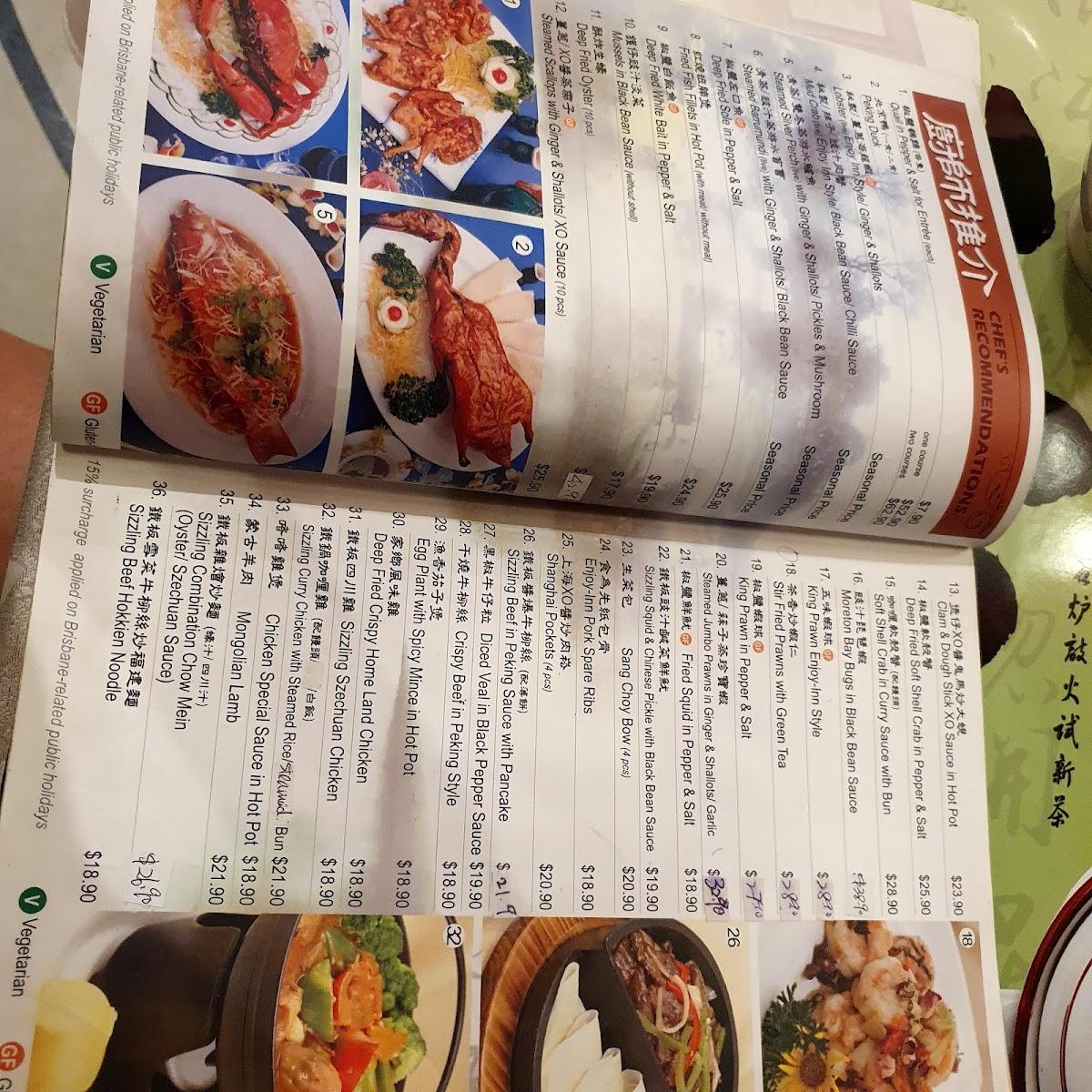 Menu at Enjoy Inn Restaurant - Hamilton, Hamilton