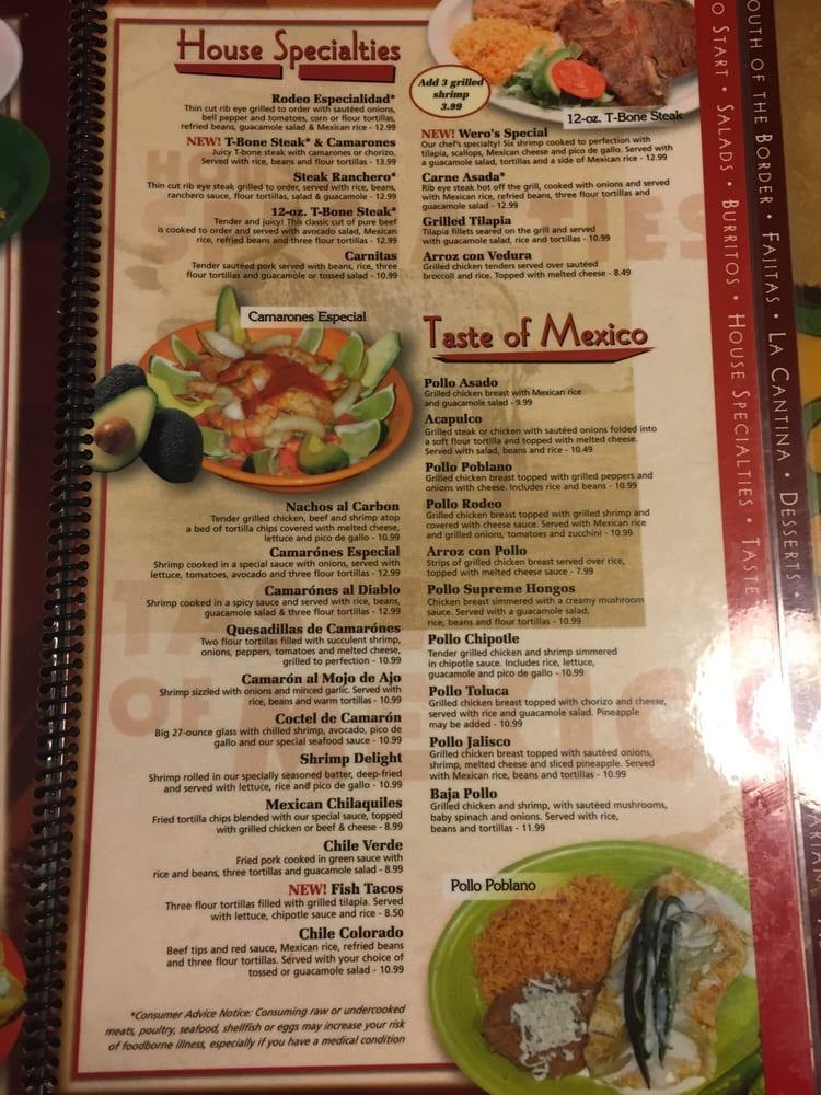 Menu at El Rodeo East restaurant, Richmond, E Main St