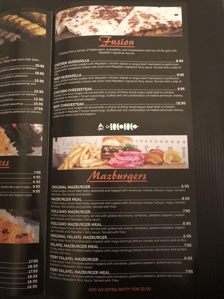 Menu at Mazadar Mediterranean Kitchen restaurant, Albany