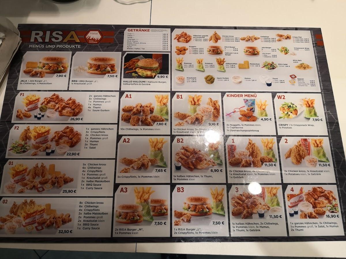 Speisekarte von Risa Chicken fast Food, Berlin, Hardenbergpl. 2