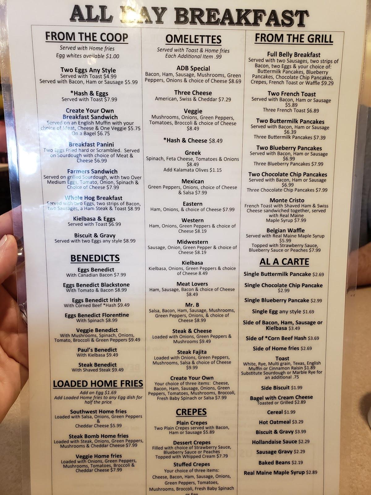 Menu at All Day Breakfast restaurant, Biddeford, 420 Alfred Rd Ste 164