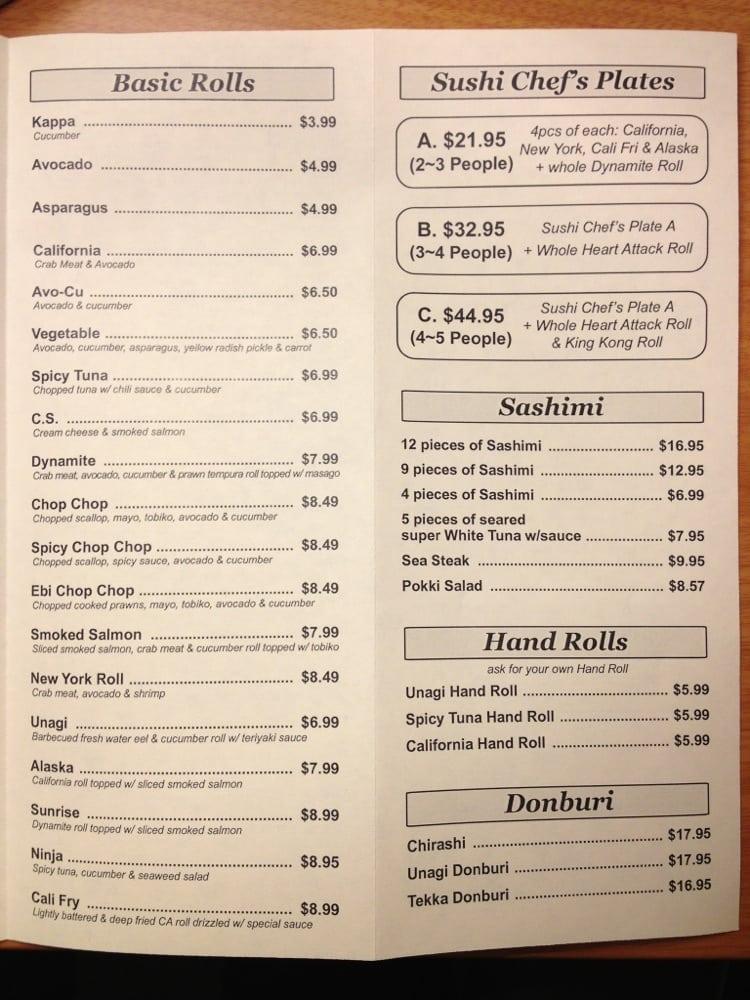 Menu at Bento Box restaurant, Sacramento, 65th St #100