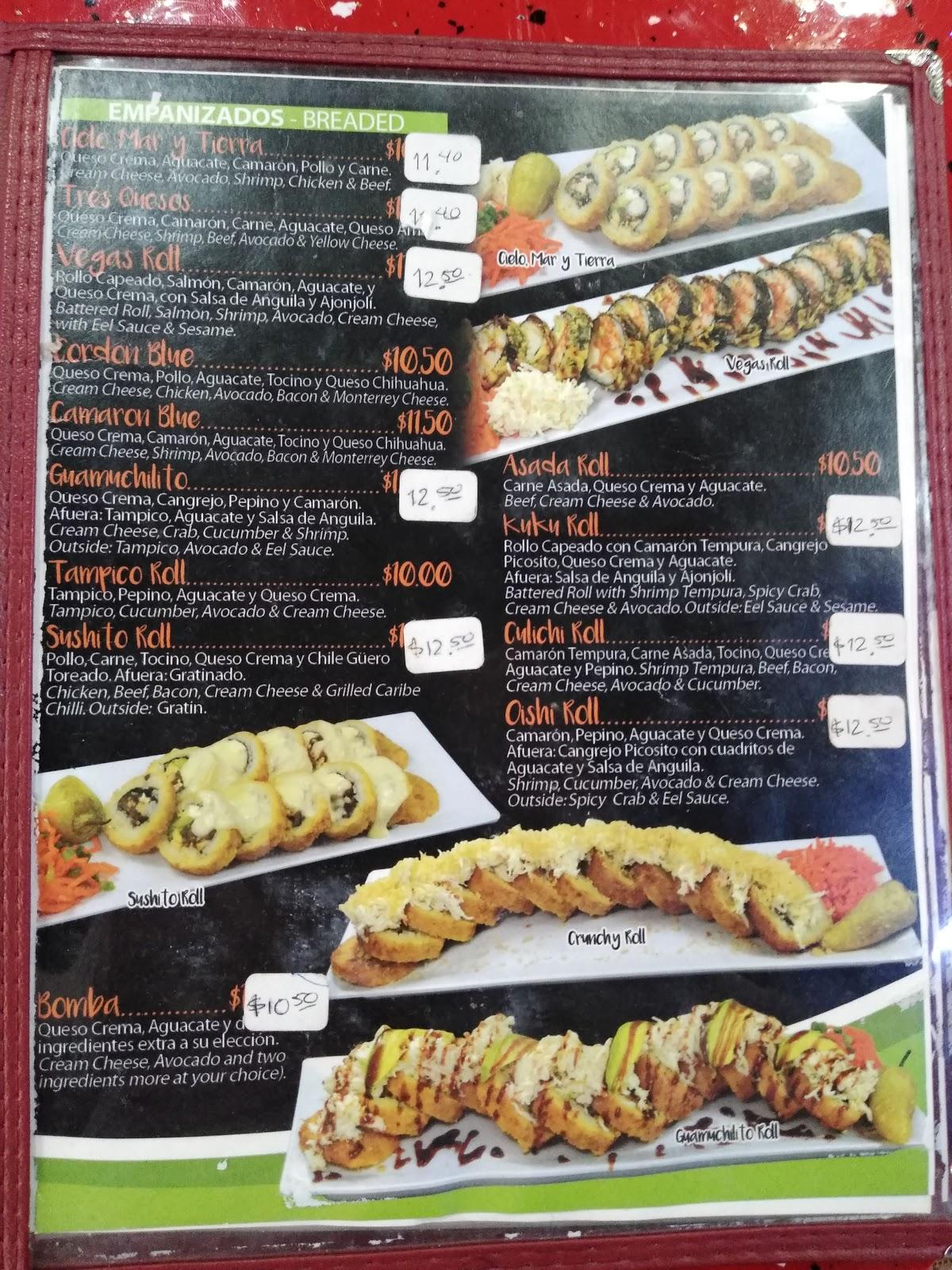 Menu at Culichi Sushi restaurant, Phoenix