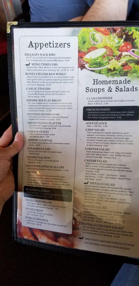 Menu at Lakeview Restaurant, Saint Agatha, 9 Lakeview Dr