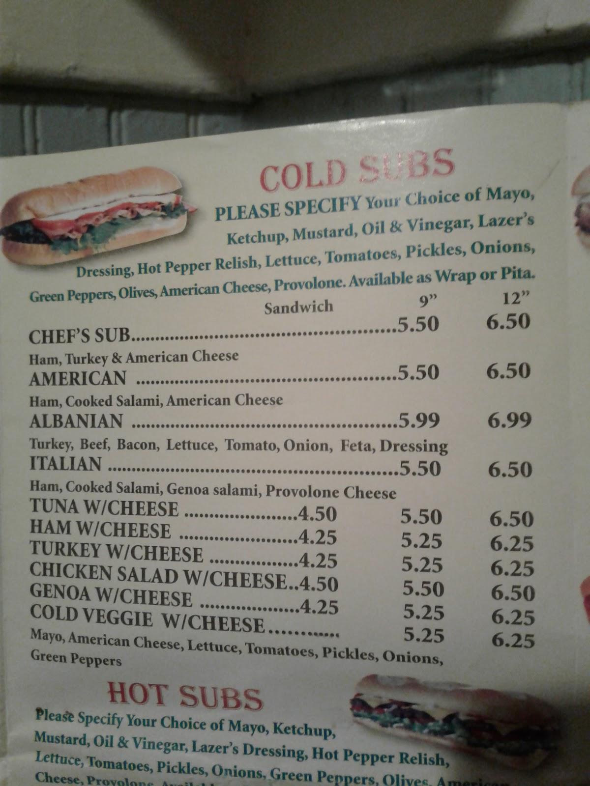 Menu at Lazer's Pizza & Roast Beef pizzeria, Ware