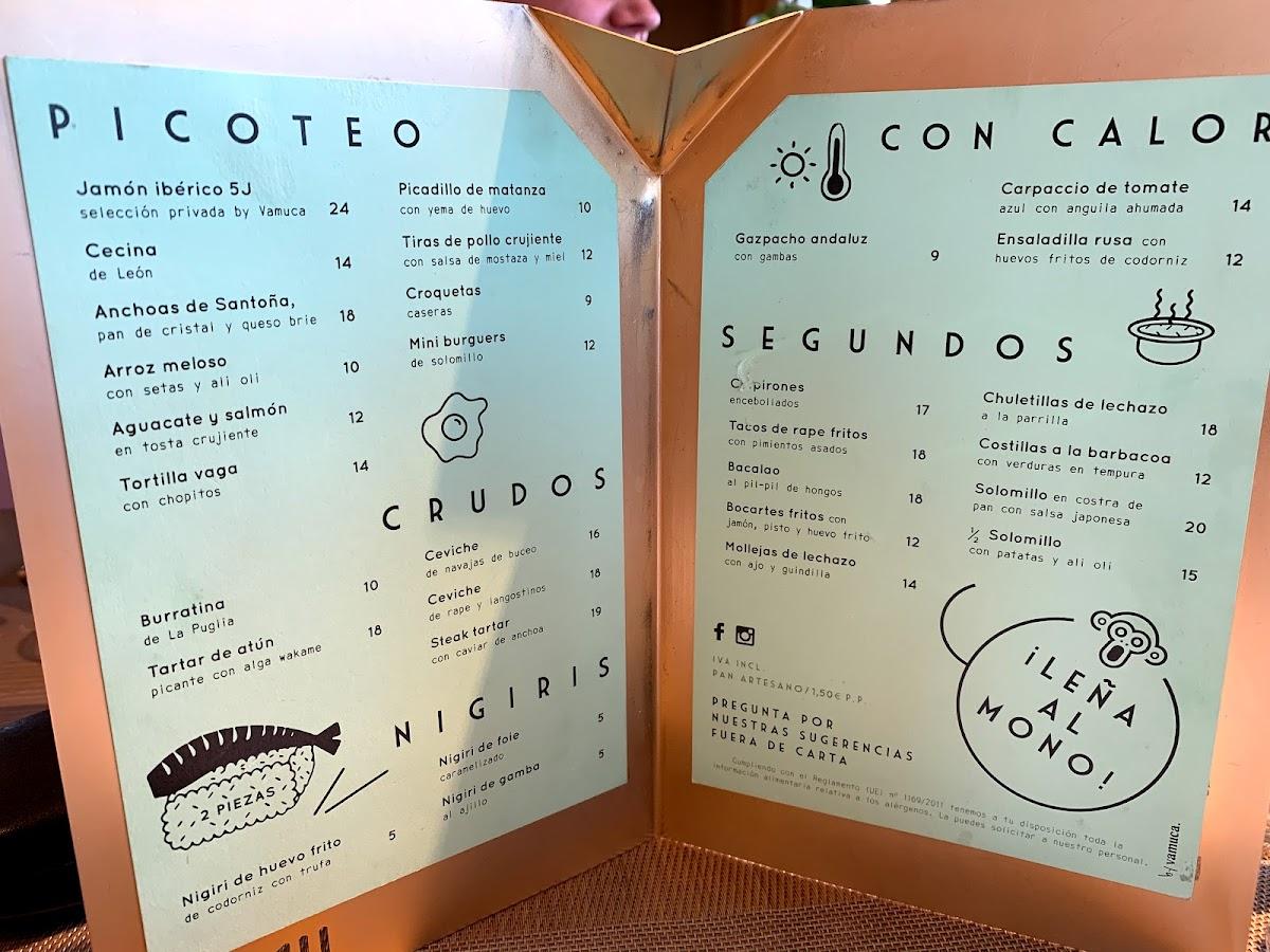 Carta del pub y bar niMÚ Azotea, León