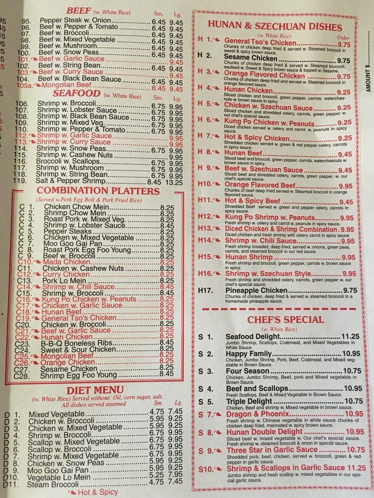 Carta del restaurante China Express, Rantoul, E Grove Ave