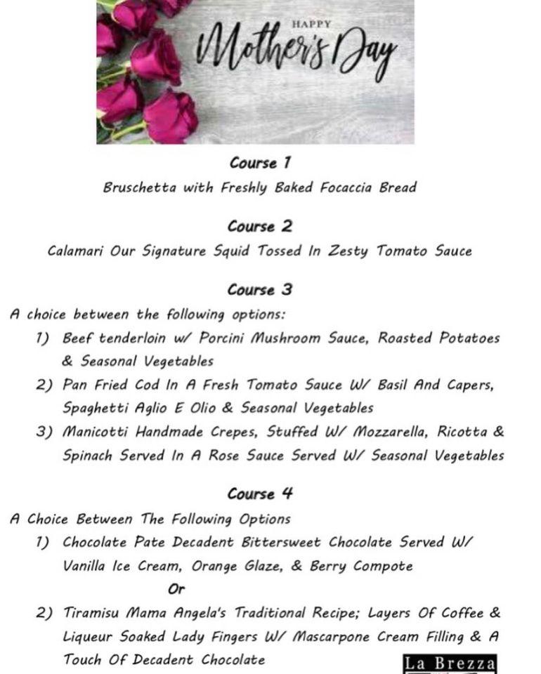 Carta del restaurante La Brezza Ristorante, Calgary