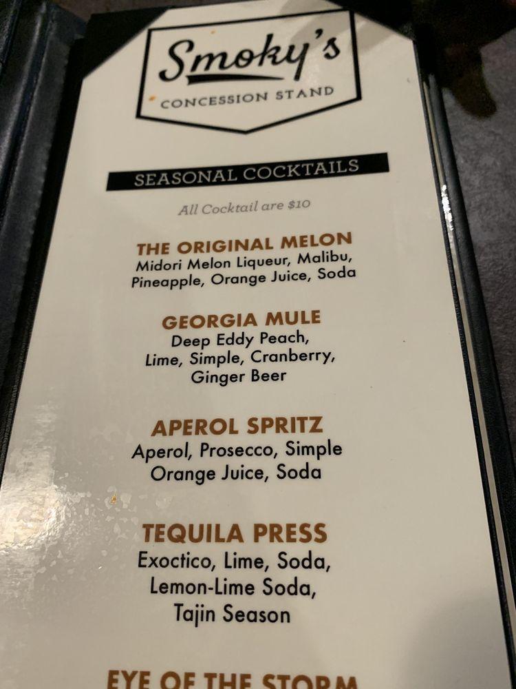 Menu at Smoky's Concession Stand BBQ, Lapel