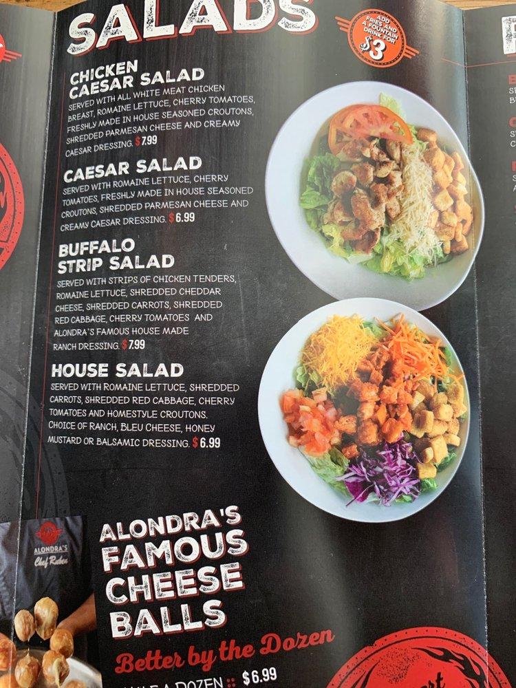 Menu at Alondra's Hot Wings, Pizza, Pasta pizzeria, Whittier
