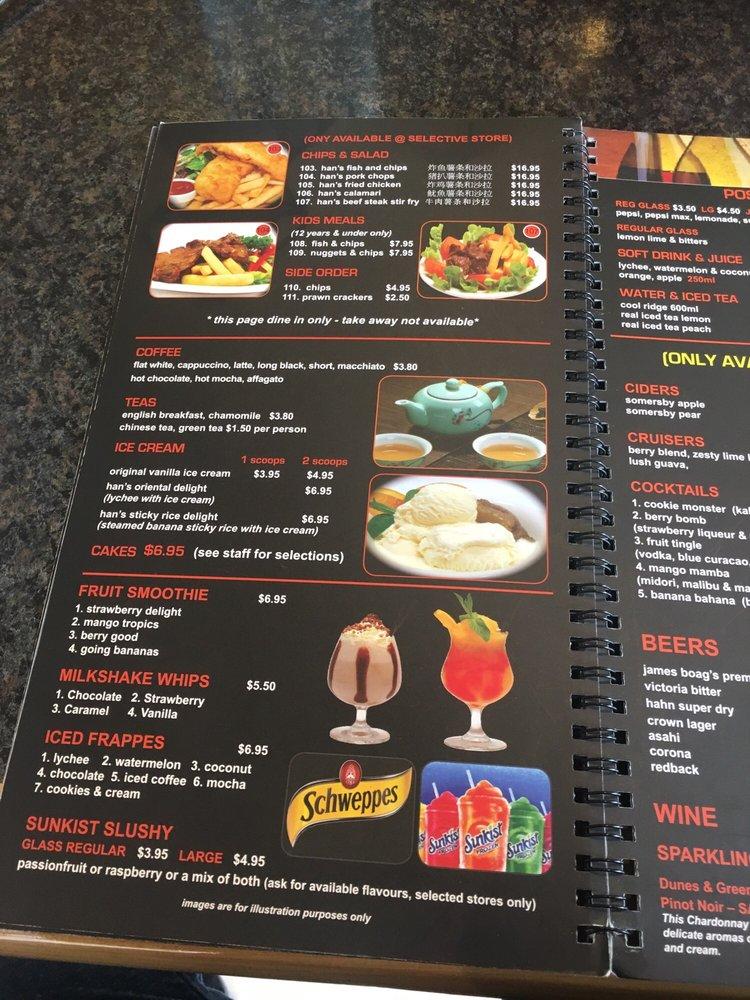 Menu at Han's Cafe Armadale, Armadale