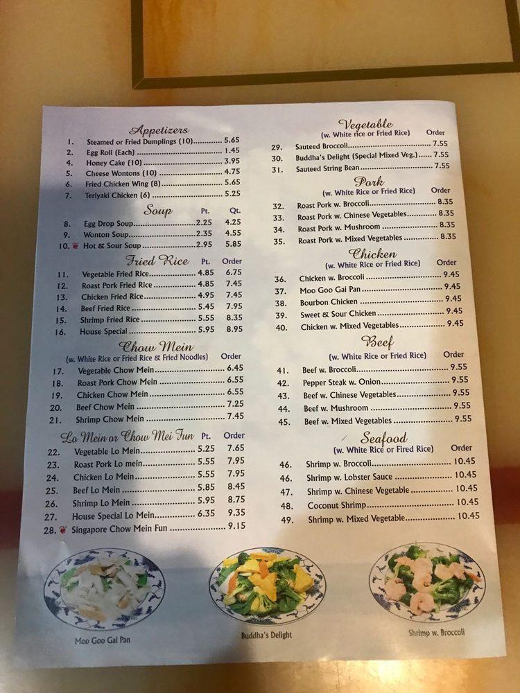 Menu at King Buffet restaurant, Arcadia