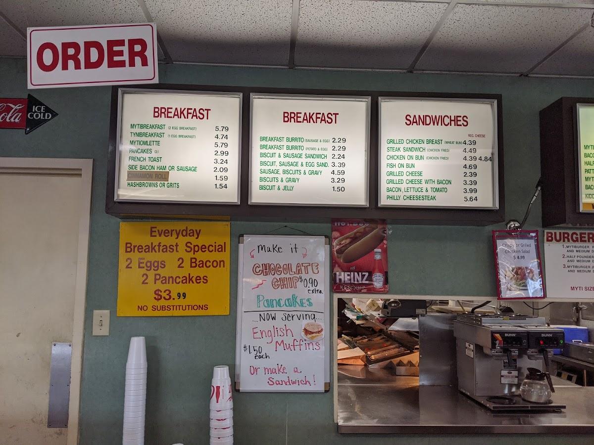 Menu at Mytiburger fast food, Houston, Kempwood Dr