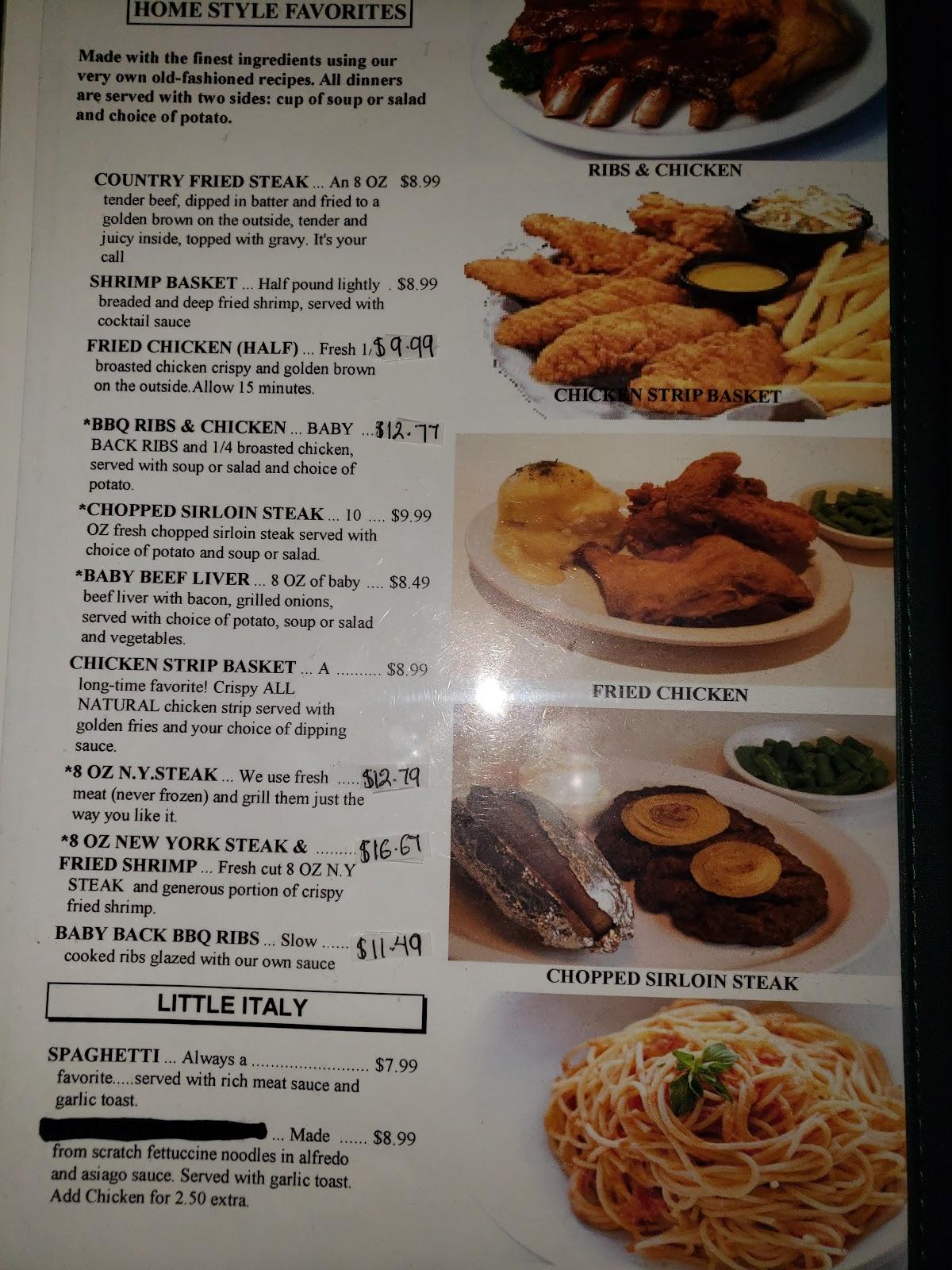 Menu at Park Falls Family Restaurant, Park Falls, 4th Ave S