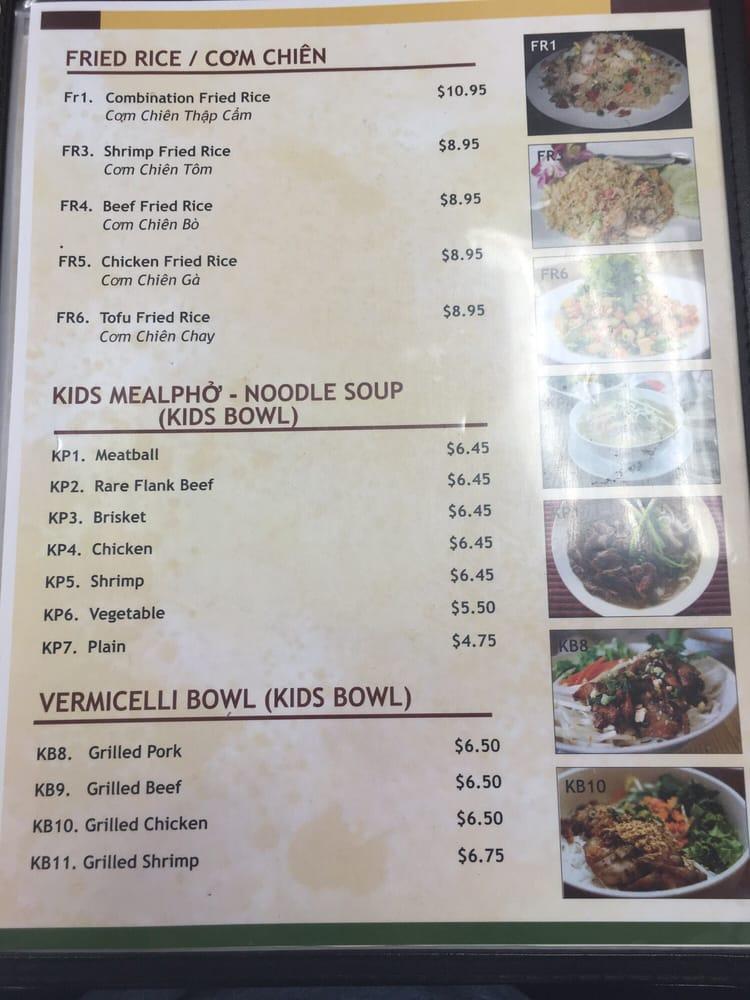 Menu at Pho Plus Vietnamese Restaurant, San Antonio, Austin Hwy #103