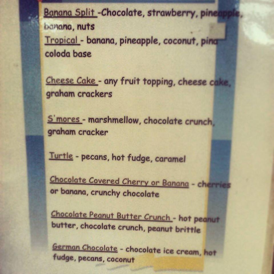 Menu at Tasty Creme of Library, South Park Township