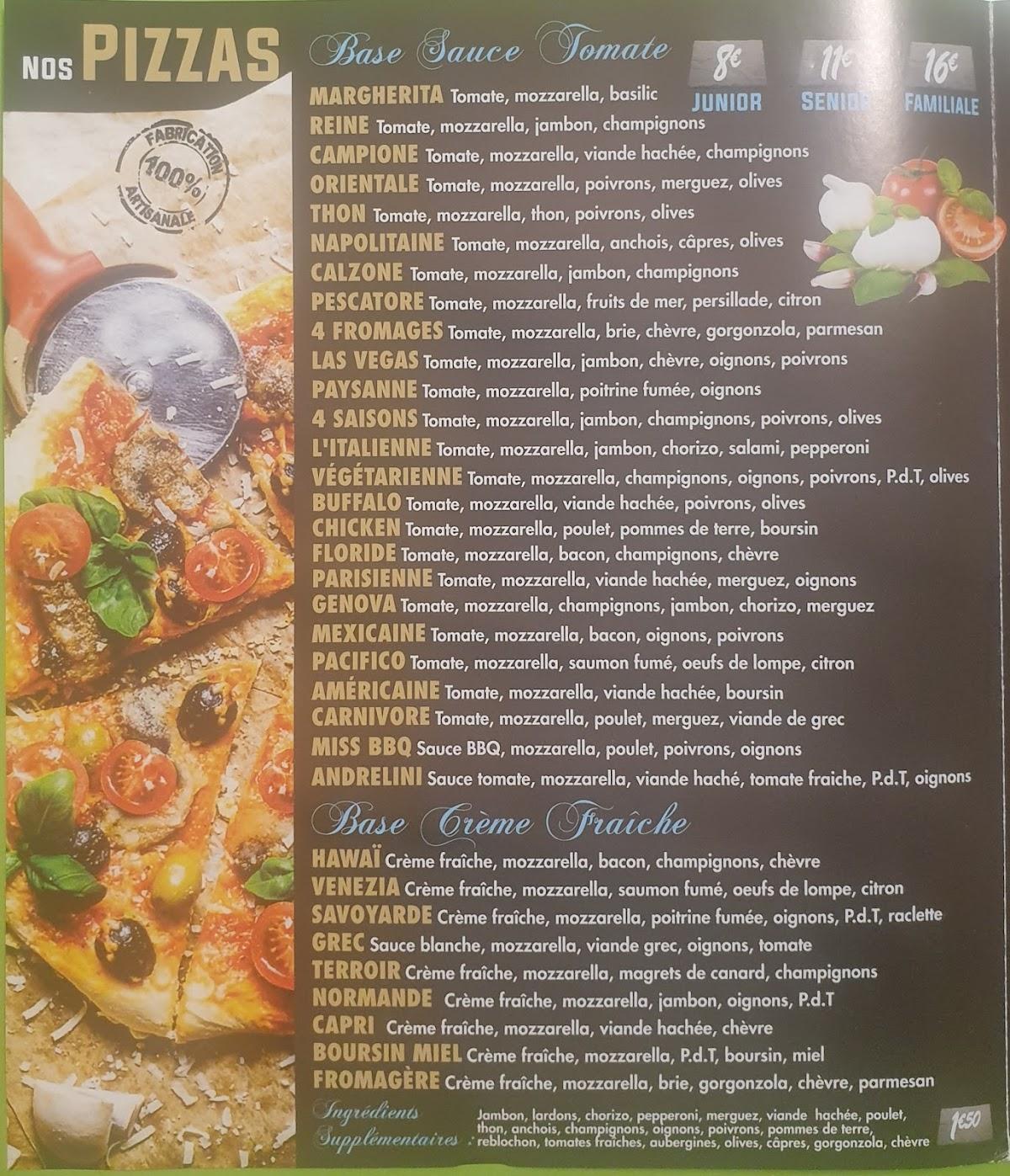 Menu at L'Orient Express restaurant pizzeria, Étampes