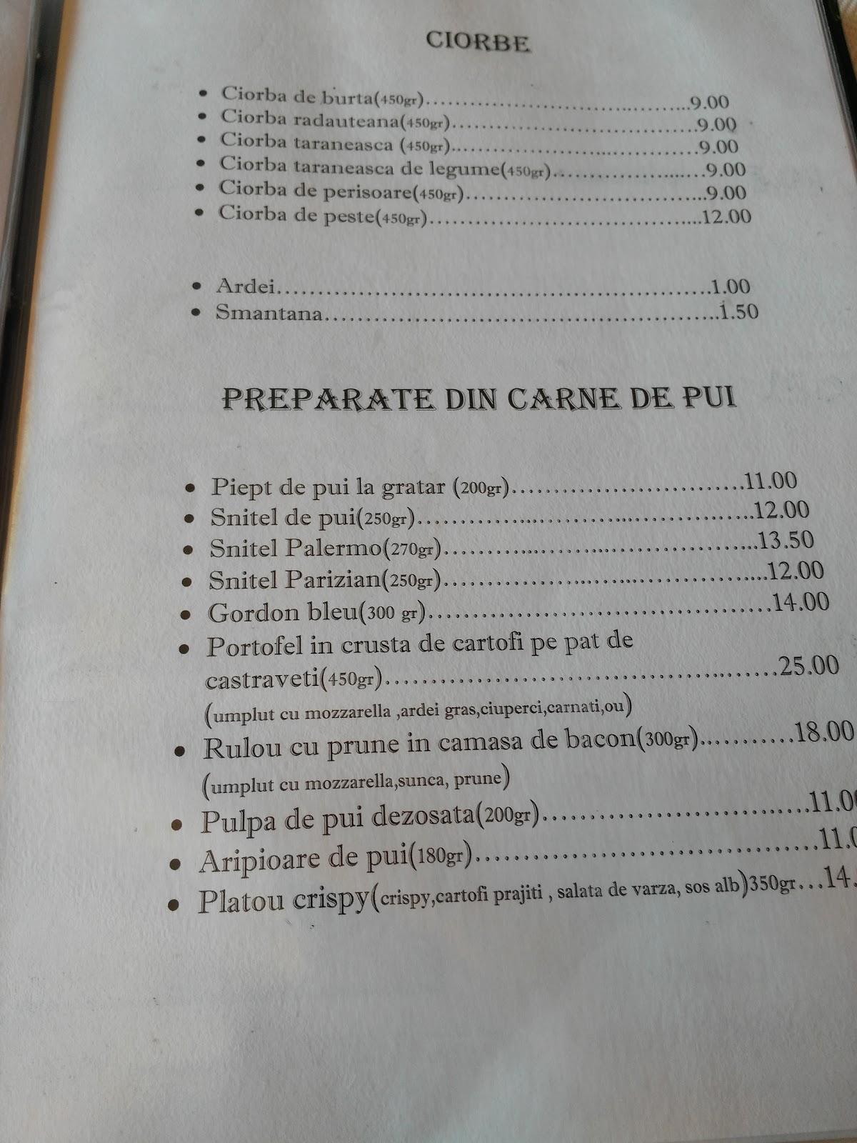 Menu at Restaurant Alina, Călinești-Oaș
