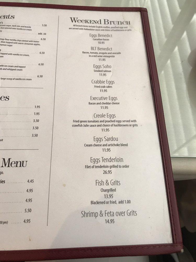 Menu at Sinclair's East restaurant, Montgomery, Vaughn Rd