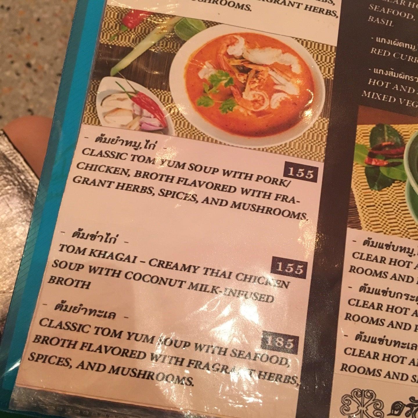 Carta del restaurante Nalin Kitchen Thai Cuisine, Bangkok, Charoen Krung Rd