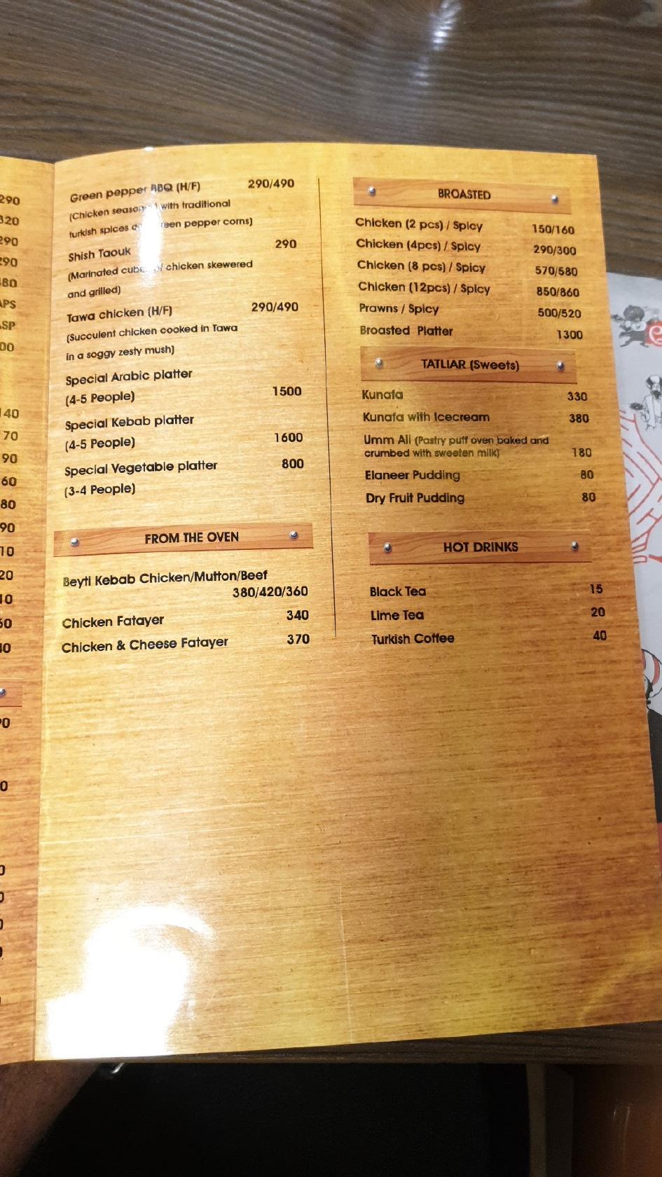 Menu at Alibaba & 41 Dishes 'n Bab Arabia- Kuttanellur Thrissur, Thrissur