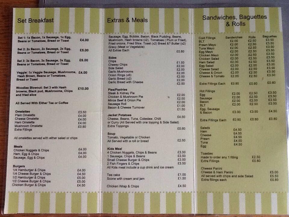 Menu at Pasture Wood Cafe, Barton-upon-Humber