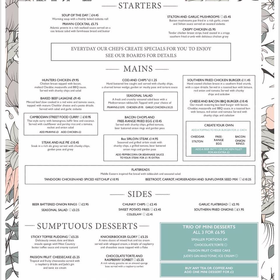 Menu at The Red Lion pub & bar, Woodbridge, 90 Thoroughfare