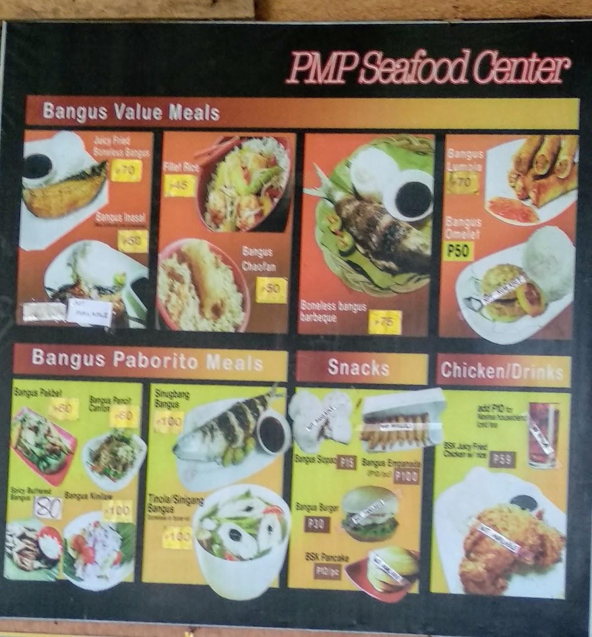 Menu at Seafood restaurant and training center, Panabo