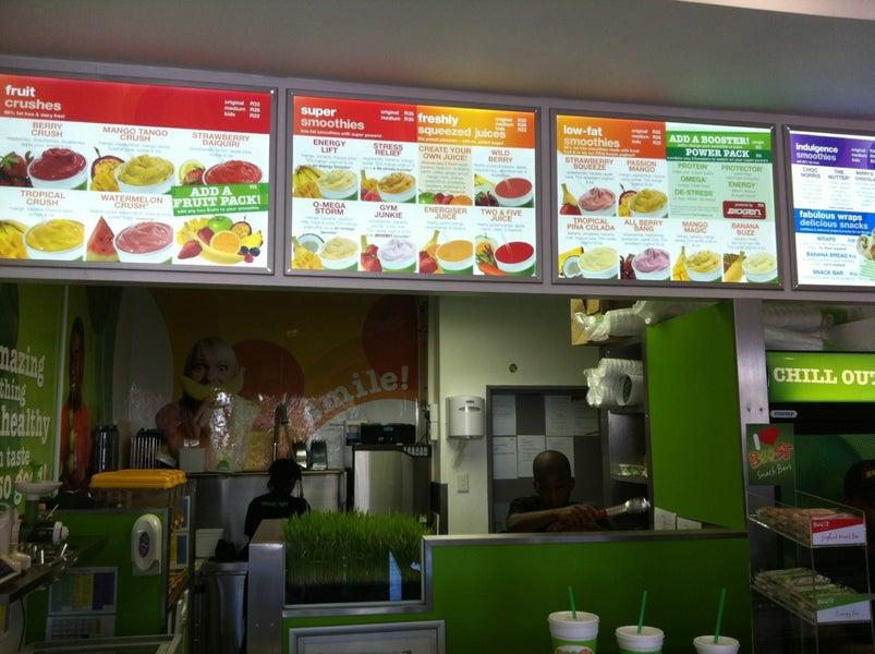 Menu at Boost Juice Waterfront pub & bar, Cape Town