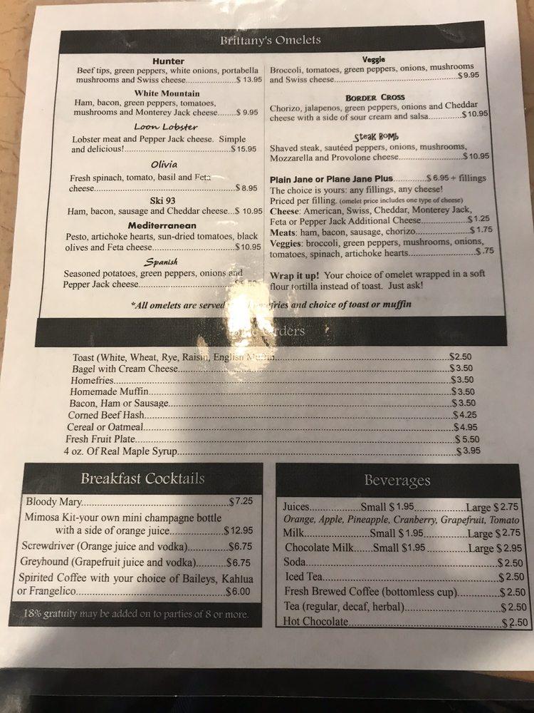 Menu at CJ's Sports Bar and CJ’s Slopeside Restaurant, Lincoln