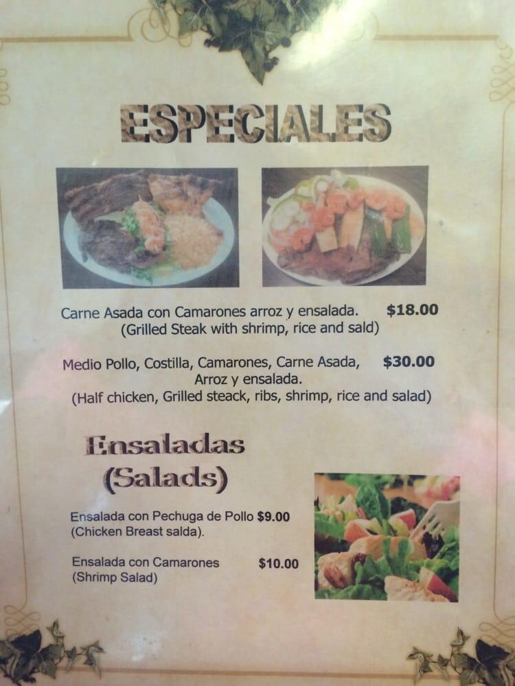 Menu at El Rey Del Pollo restaurant, Nyack