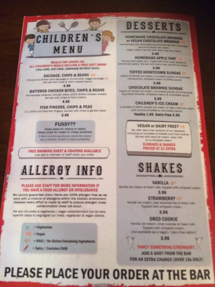 Menu at Lady Luck pub & bar, Canterbury